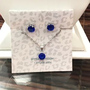 Effy | Jewelry | Effy Earring And Necklace Set Blue Stone And Silver ...